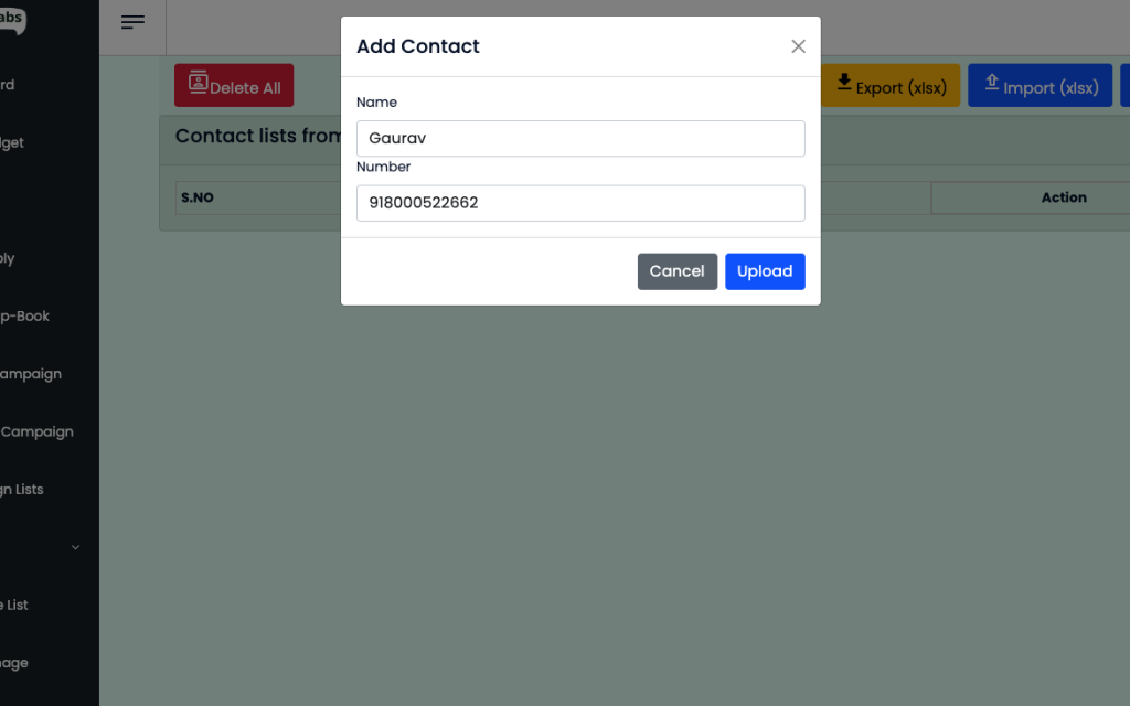How to add or import Contacts to send a broadcast WhatsApp message template using Getgabs App ...